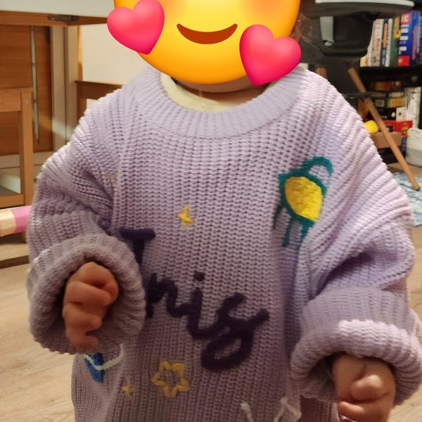 Toddler Space Planet Sweater,outer Space Baby Sweater,kids Hand ...