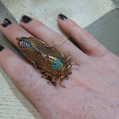 Cicada Statement Ring, Cicada Ring, Insect Jewelry, Adjustable Ring ...