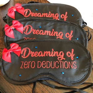 Dreaming of Zero Deductions Cheer Sleep Eye Mask, Gymnastics Sleep Eye ...