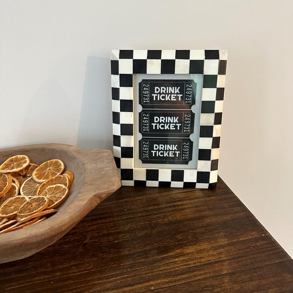 Drink Ticket Print | Retro Bar Cart Print | Drink Ticket Poster ...