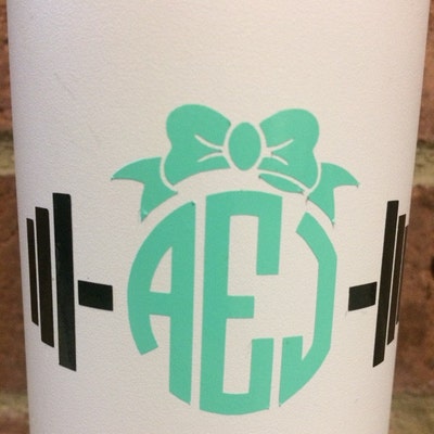 Barbell Decal Fitness Decal Women Fitness Workout Decal Crossfit Vinyl ...