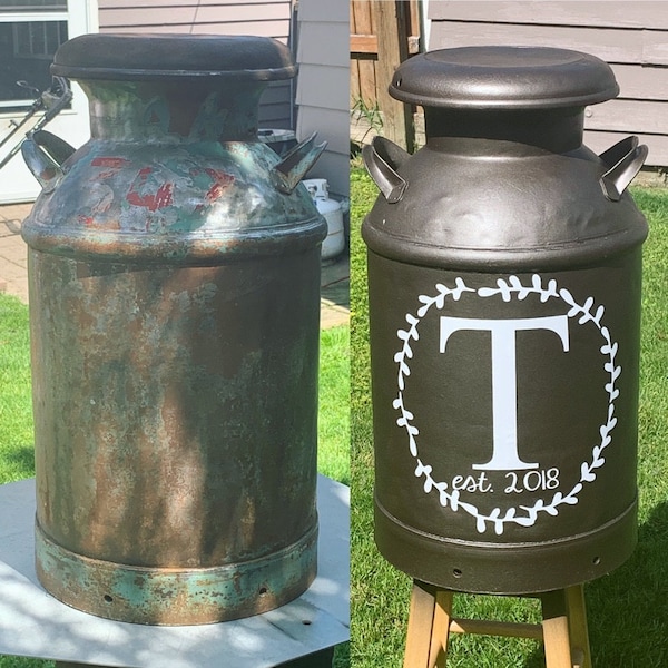 Milk Can Decal, Vinyl Decal Only- Farmhouse Decor, Monogram Decal ...