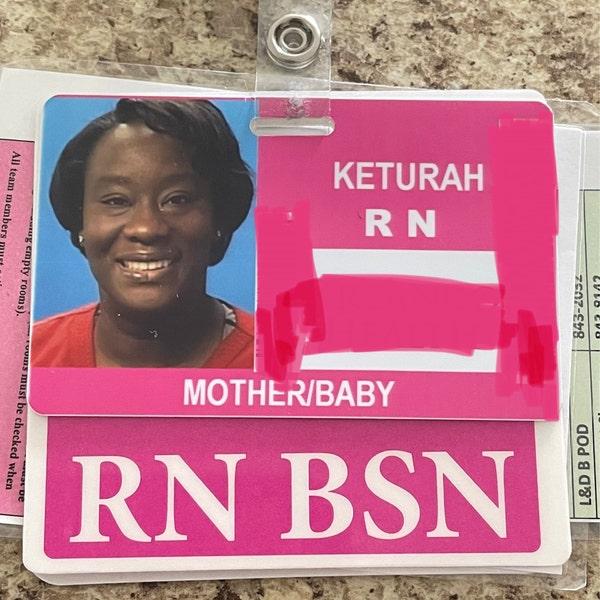 Pink RN BSN Badge Buddy - Free Shipping! - Cute Hot Pink Badge Buddy ...