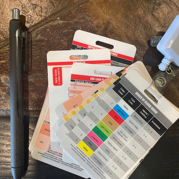 Nurse Nation 30 Vertical Badge Reference Cards Set - Nursing, Lab ...