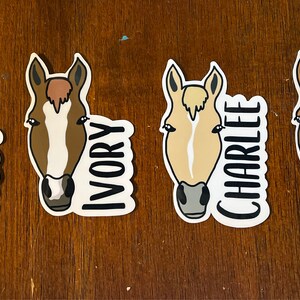 Custom Horse Head Sticker With Name Waterproof Vsco Laptop - Etsy