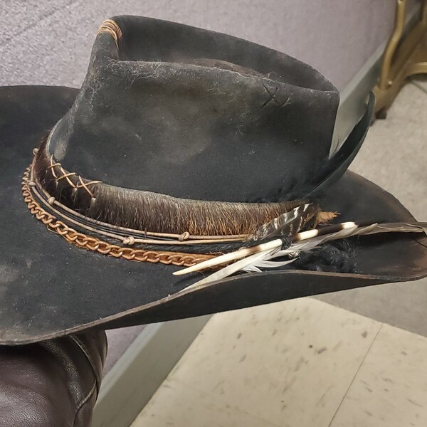 BAD to the BONE Custom Vintage Distressed Cowboy Hat - Etsy
