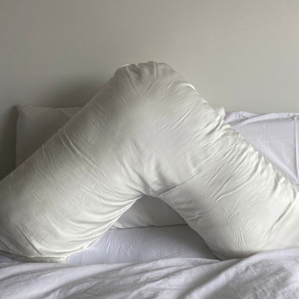 Tri Boomerang V Shape Pillowcase in 100% Mulberry Silk 22momme DOUBLE ...