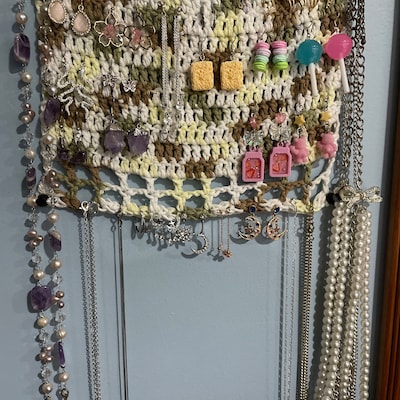 PATTERN 4-in-1 Crochet Earring Mesh Netted Jewelry Holders Four Styles ...