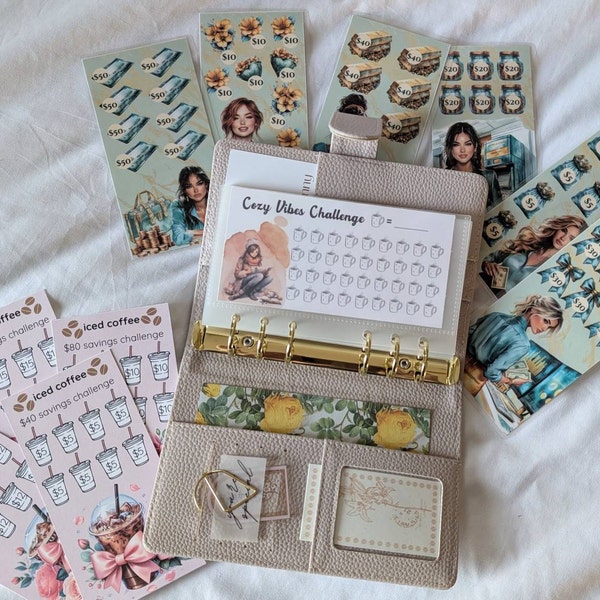 Iced Coffee Savings Challenge: Pink Bows Cash Budgeting System - Etsy