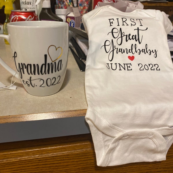 First Great Grandbaby Custom Pregnancy Announcement Baby Reveal Gift ...