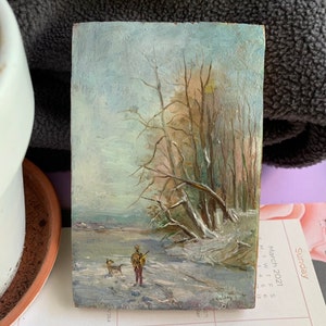 Collectable Miniature Painting With Landscape. Small Oil - Etsy