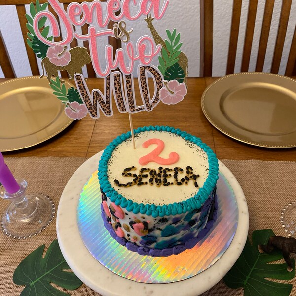 Personalized TWO Wild Cake Topper Jungle Theme Cake Topper Safari Theme ...