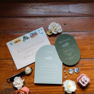 ONE Set of Personalized Keepsake Stationery or Invitation Suite for ...