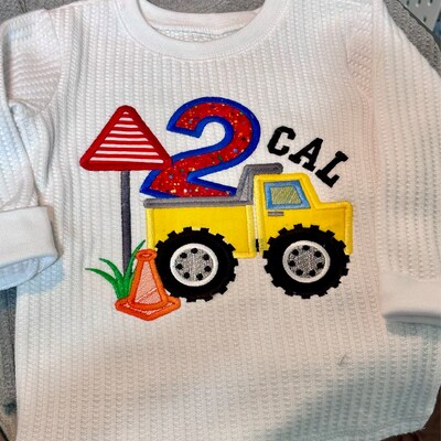 Construction Number 2 Dump Truck Applique A BMB EXCLUSIVE Design - Etsy