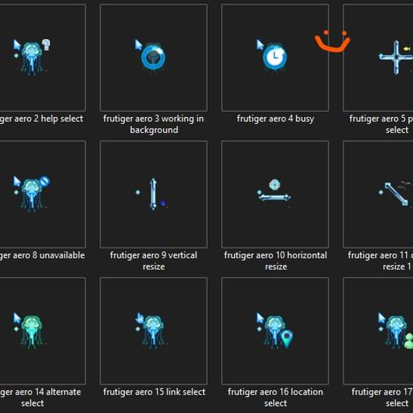 Frutiger Aero Mouse Cursors - Full Aesthetic Pack of All 17 States - Etsy