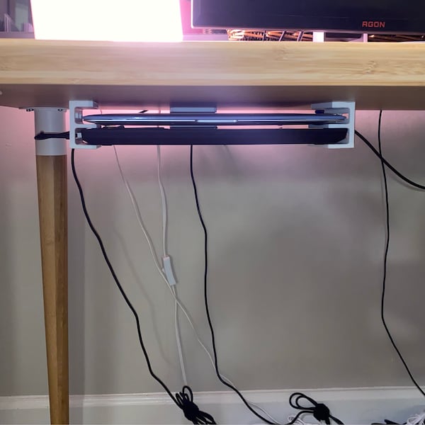 Under Desk Double Decker Laptop Holder Mount | Fits Double the Laptops ...