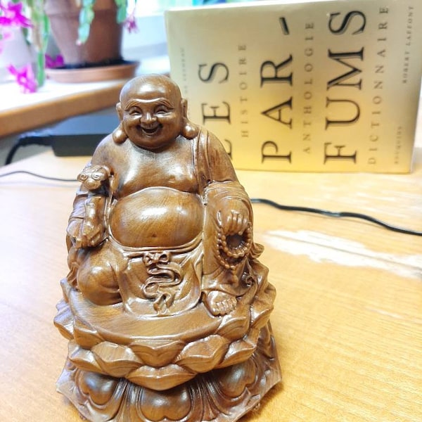 Happy Buddha Laughing Buddha Statue, Maitreya Buddha, Wooden Buddha ...