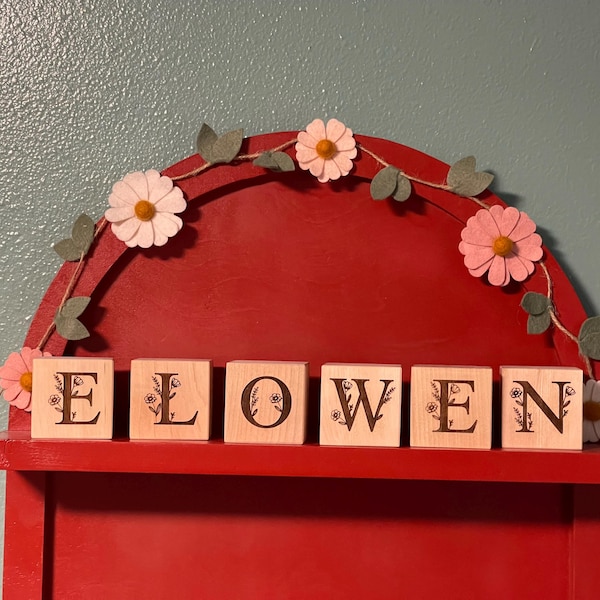 FLOWER GARDEN NAME Floral Name Blocks | Personalized | Kids Room ...