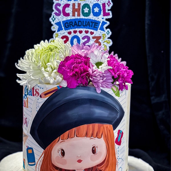 Custom Kids Graduation Edible Cake Topper, Graduation Edible Cake ...