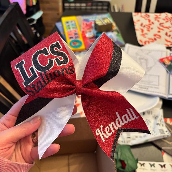 Custom Cheer Bow in Your Team Colors, Great Gameday Cheer Bow ...