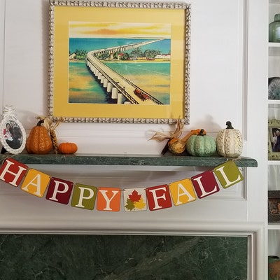 As Seen in HGTV Magazine, Happy Fall Banner, Happy Fall Sign, Fall Home ...