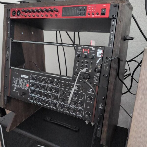 14U SLANTED STUDIO RACK Sidecar With Drawer | Angled Audio Rack ...