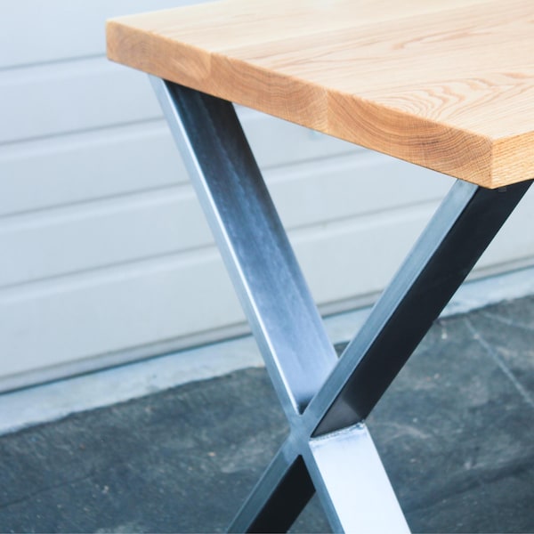 Industrial Table Legs - X-frame Design - Box Section Steel, Various ...