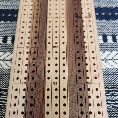 Deluxe Hardwood Cribbage Board With Laser Graphics Depicting All the ...
