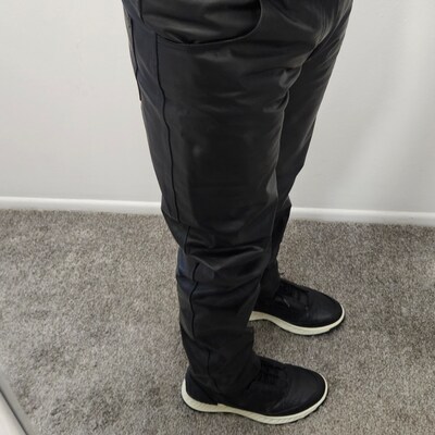 Genuine Sheep Skin Leather Party Pants Leather Jeans Black Pants Gift for Men Handmade Real ...