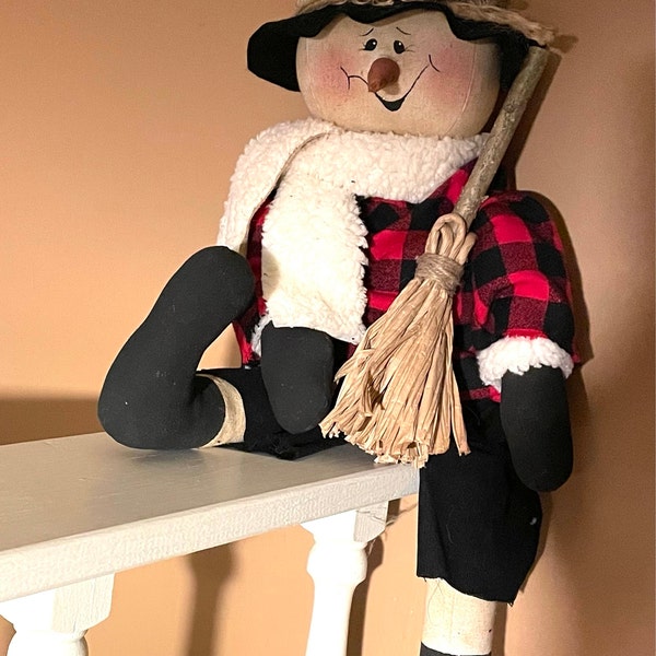 Primitive Snowman Pattern Snow Dayz Prim Snowman Raggedy PDF Christmas ...