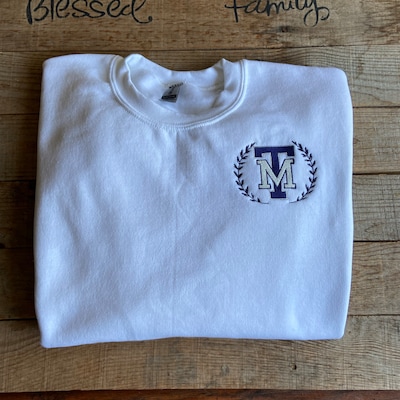 Catholic Marian Monogram With Crown Digital Machine Embroidery - Etsy