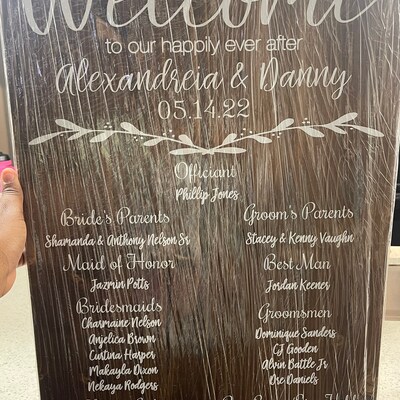 Wedding Program Sign Bridal Party Sign Alternative Wedding Program ...