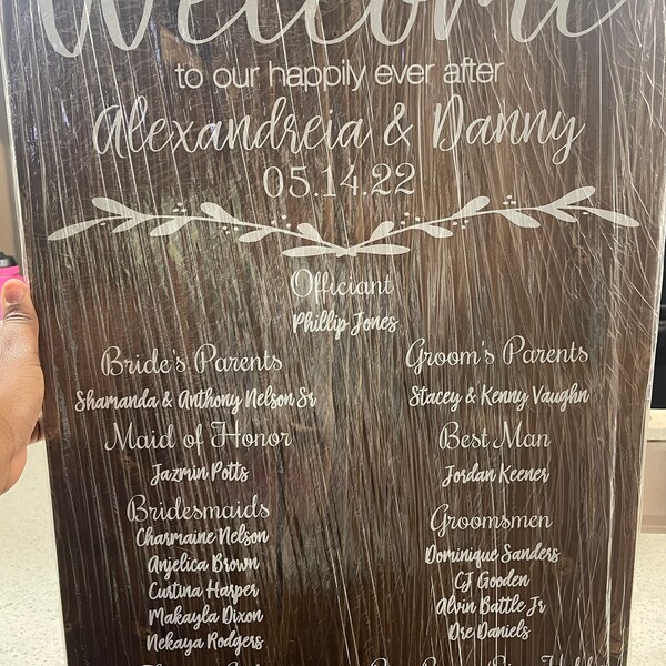 Wedding Program Sign Bridal Party Sign Alternative Wedding Program ...