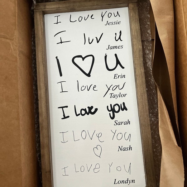 Framed I Love You Sign Kids I Love You Mothers Day Handwritten I Love ...