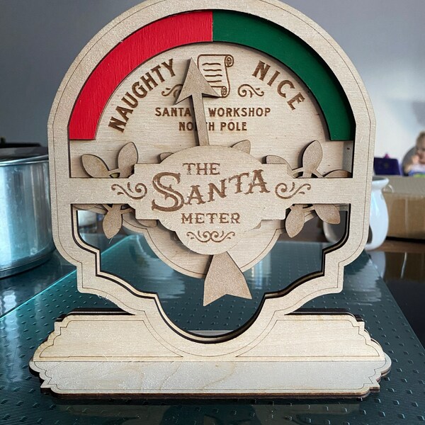 SANTA METER Tabletop Customizable SVG - Laser Cut Files for Glowforge ...
