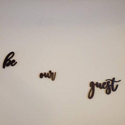 Be Our Guest Wood Words Wood Cutout Laser Cut Sign Wood Word Art Wood ...