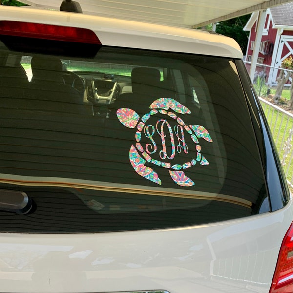 Car Decal / Sea Turtle Monogram Decals / Yeti Decals / Decals / Sticky ...