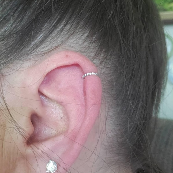 14K Solid Gold 20G Double Hoop Earring Split Double Row Design for ...