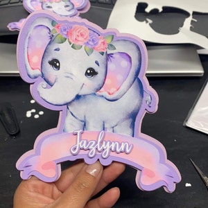 Purple Floral Elephant Clip Art Watercolor Cute Little | Etsy