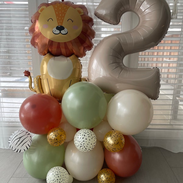 High Quality Large Lion Balloon Sculpture, Any Number, Safari Balloon ...