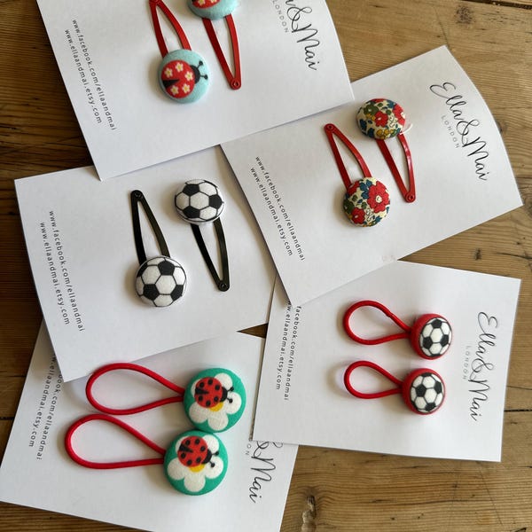 Ladybug Hair Slide, Ladybird Hair Tie, Ponytail Holder, Daisy, Snap ...