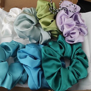 Blue Silk Scrunchie Set Silk Satin Scrunchy Pack Luxury 90s Accessory ...