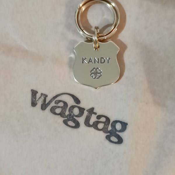 Dog Tag, Shield Dog Tag, Brass Dog Tag, Pet ID Tags, Personalized Dog ...