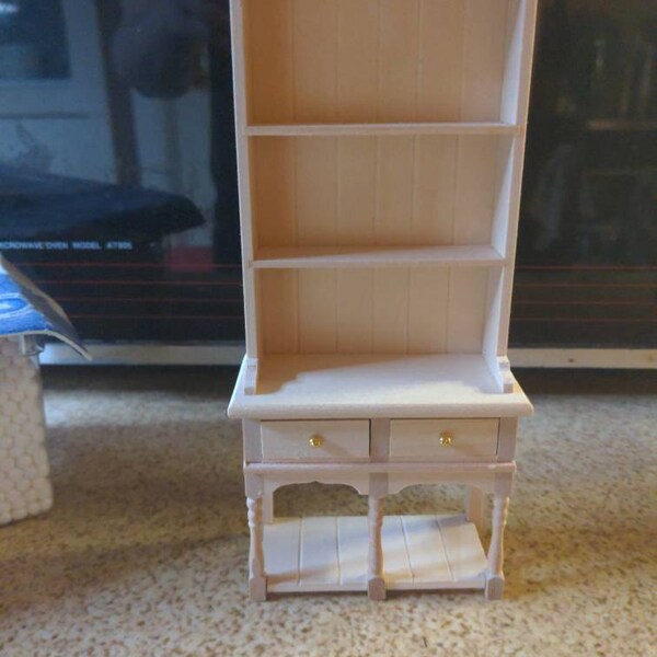 Dollhouse Miniature Unfinished Cupboard Miniature Hutch Dollhouse ...