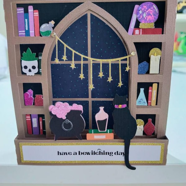 Witchy Window Card SVG Digital Cutting File - Etsy