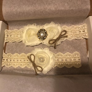Rustic Wedding Garter, Rustic Garter Set Wedding Garter, Bridal Garter ...