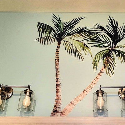 Palm Tree Wall Decal, Palm Tree Wall Sticker, Tropical Palm Tree Wall ...