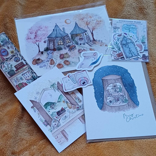 Christmas at the Burrow Card, Christmas Card, Magical Christmas Card ...