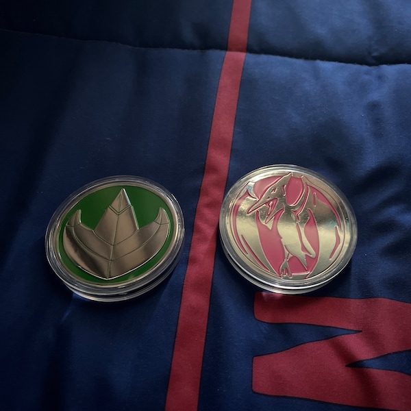 Mighty Morphin Power Rangers Challenge Coin Gift Green Ranger Thunder ...