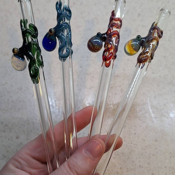 Double Mushroom GLASS STRAW Boba Straws Smoothie Straws Thin Straws ...